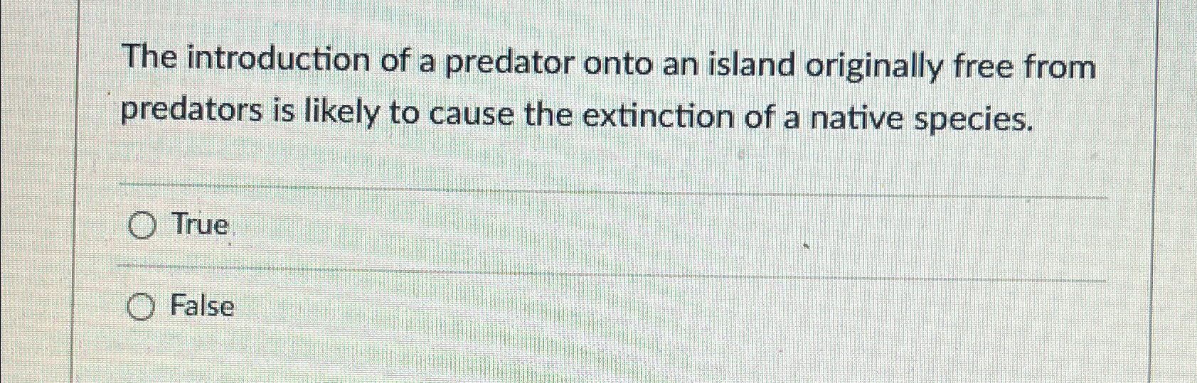 Solved The introduction of a predator onto an island | Chegg.com