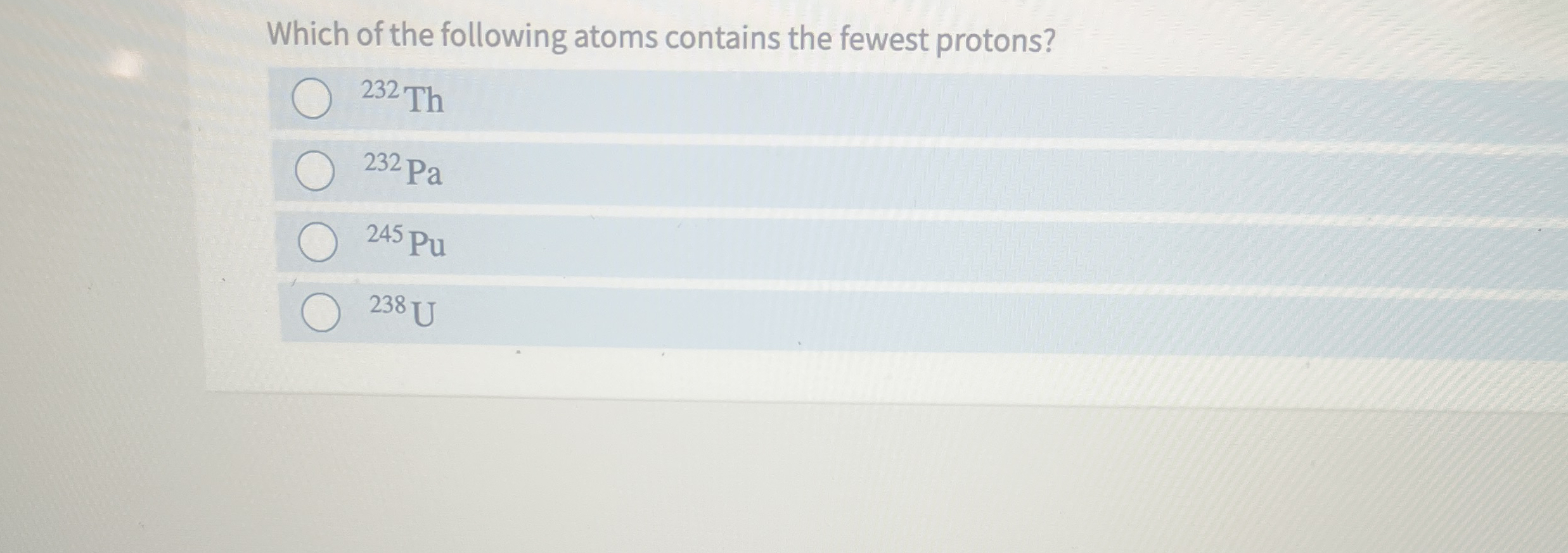 Solved Which of the following atoms contains the fewest | Chegg.com