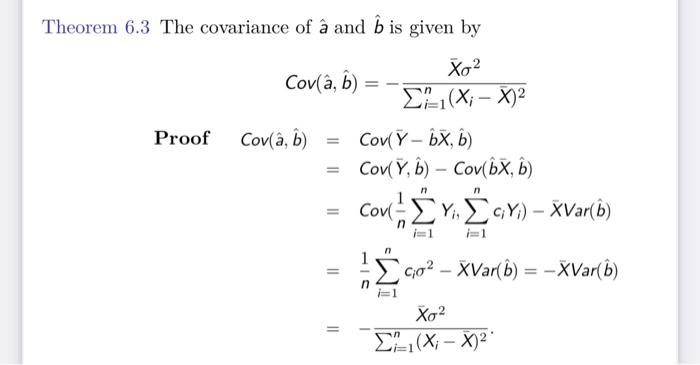 (3) For the simple linear model, use the covariance | Chegg.com