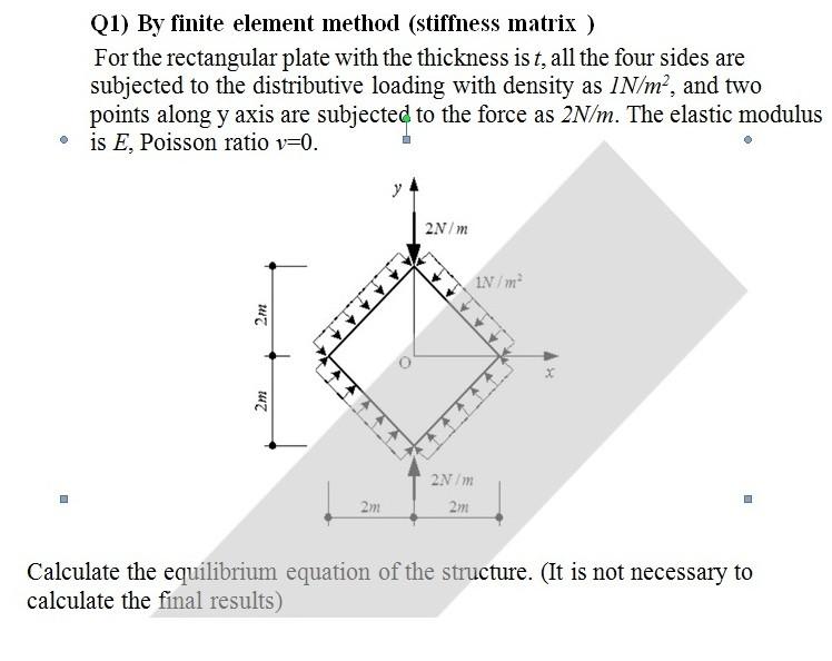 Solved Q1) By finite element method (stiffness matrix ) For | Chegg.com