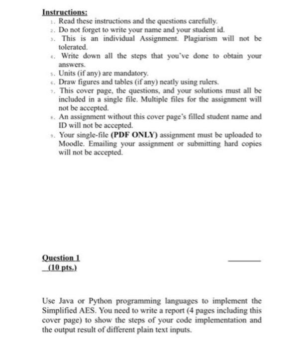 Solved Instructions: 1. Read these instructions and the | Chegg.com