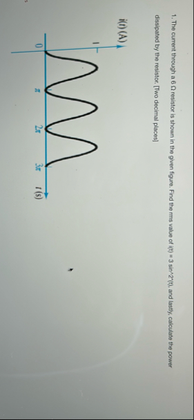 [Solved]: The current through a 6 Omega resistor is shown i