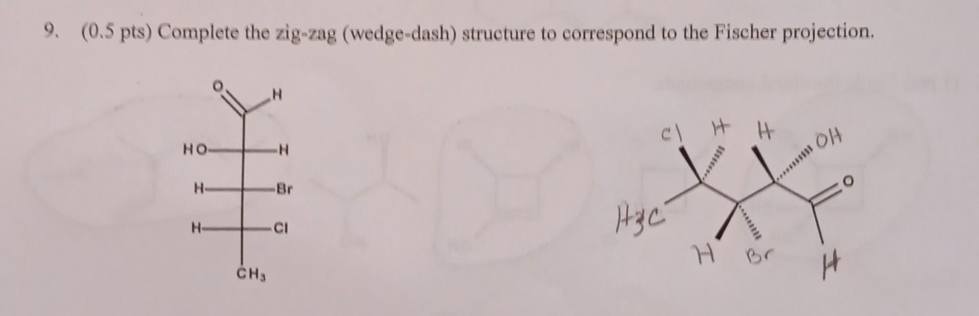 Solved 9. (0.5 pts) Complete the zig-zag (wedge-dash) | Chegg.com
