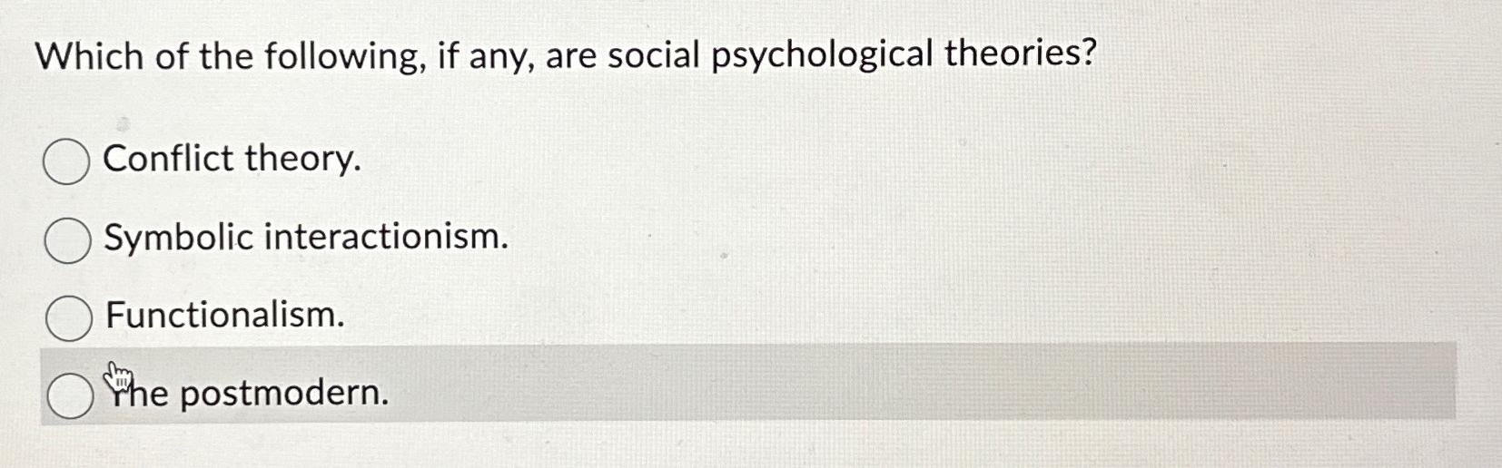 Solved Which of the following, if any, are social | Chegg.com