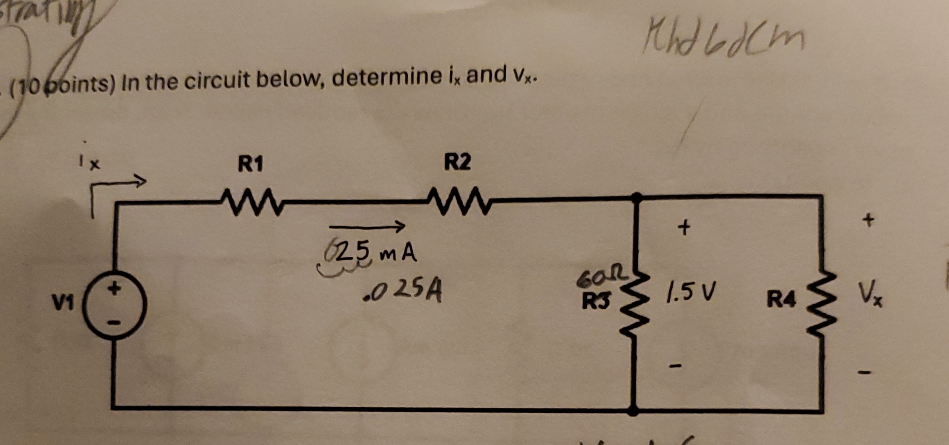 Solved In the circuit below, determine ix ﻿and vx. ﻿prof did | Chegg.com