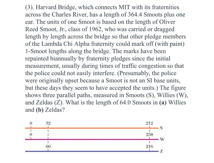 Solved (3). Harvard Bridge, which connects MIT with its | Chegg.com