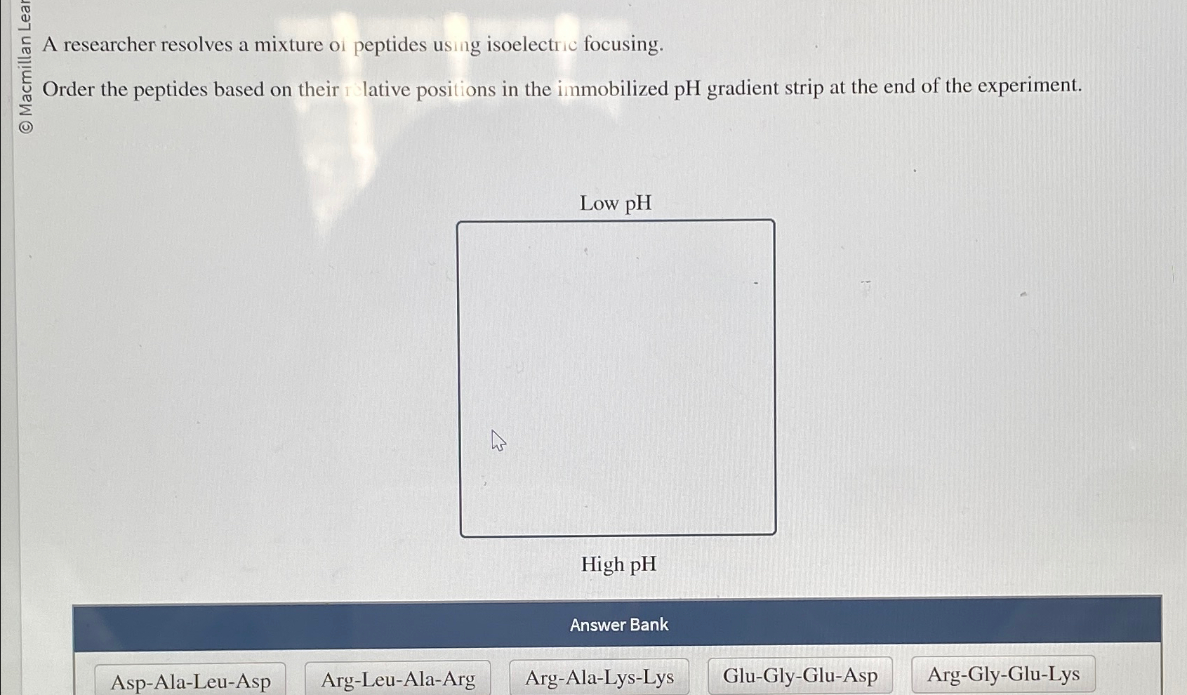 Solved A researcher resolves a mixture oi peptides using | Chegg.com