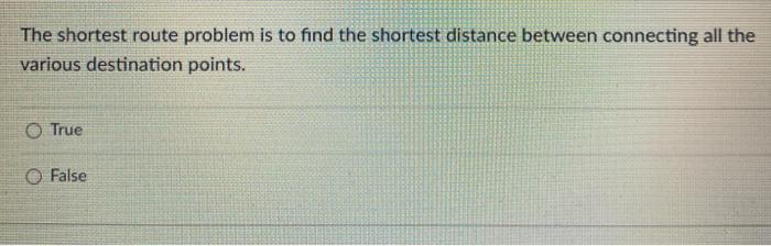 Solved The shortest route problem is to find the shortest | Chegg.com