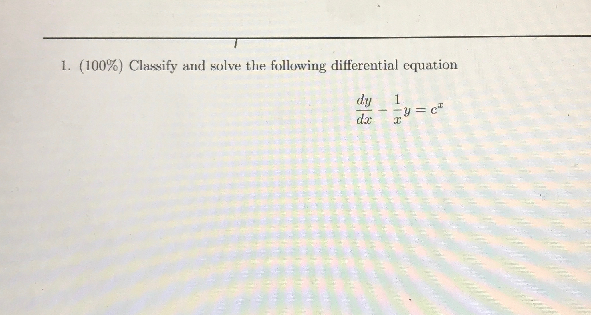 Solved (100%) ﻿Classify and solve the following differential | Chegg.com