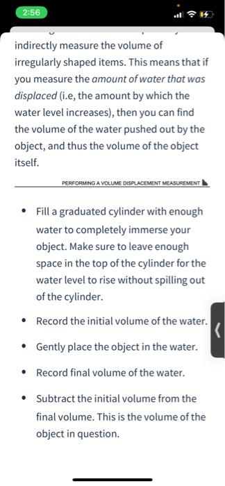 Solved Х E1 Skills Q3 Unanswered In the volume displacement | Chegg.com