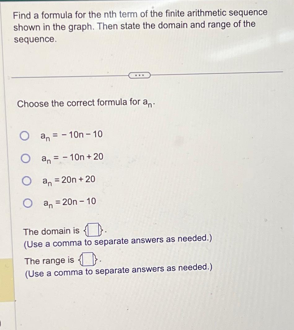 Find a formula for the nth term of the finite | Chegg.com