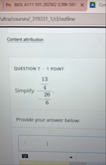 Solved Content attributionQUESTION 7 • 1 ﻿POINTSimplify: | Chegg.com