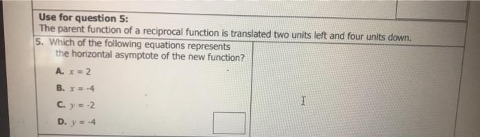 Solved Use for question 5: The parent function of a | Chegg.com