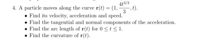 4. A particle moves along the curve | Chegg.com