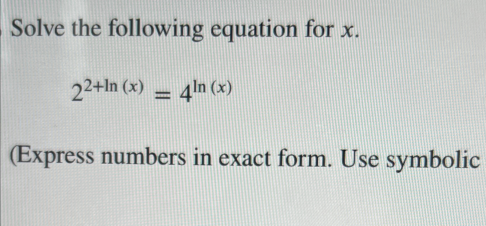 Solved Solve the following equation for | Chegg.com