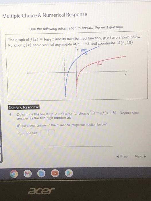 Solved Multiple Choice & Numerical Response Use the | Chegg.com