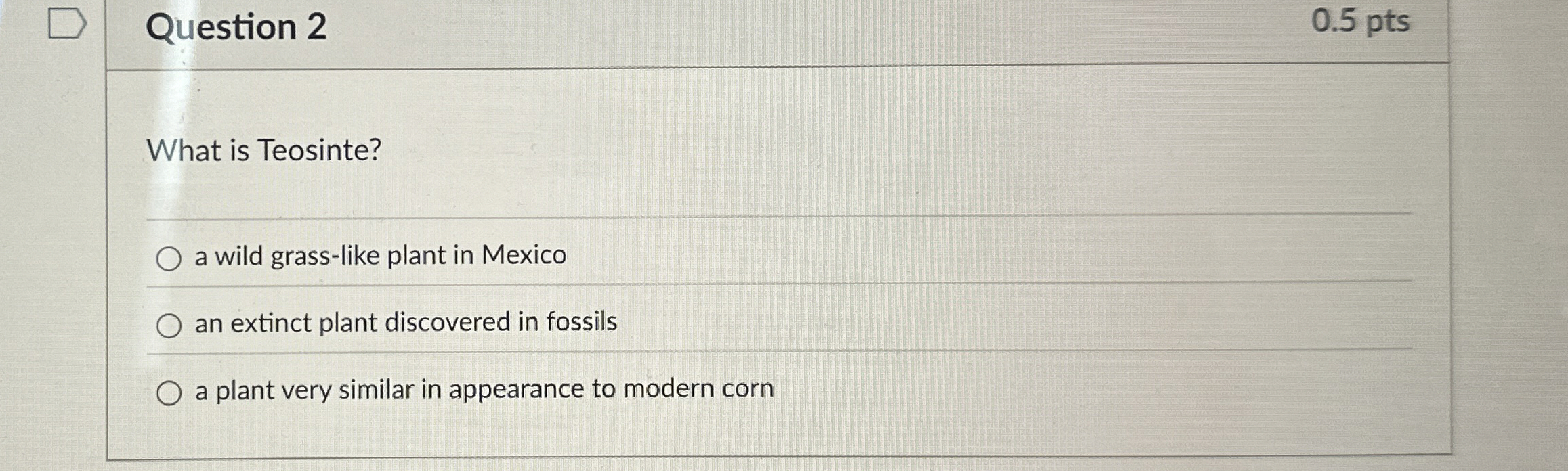Solved Question 2what Is Teosintea Wild Grass Like Plant In