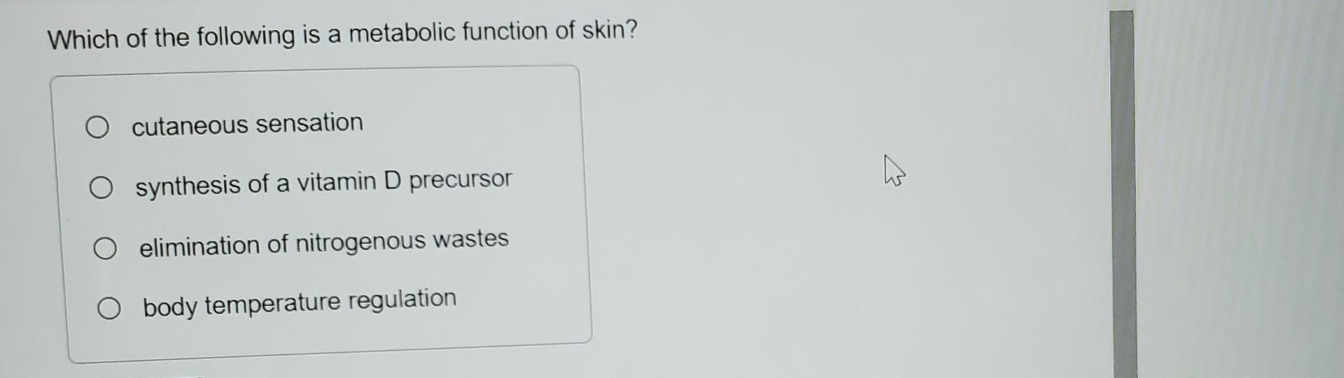 Solved Which of the following is a metabolic function of | Chegg.com