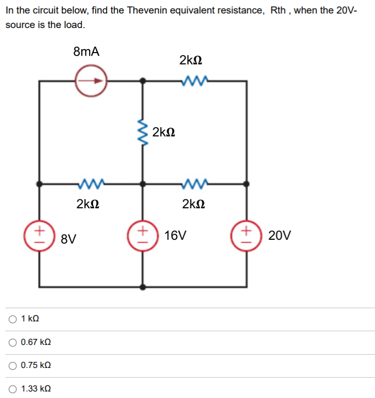 Solved In the circuit below, find the Thevenin equivalent | Chegg.com