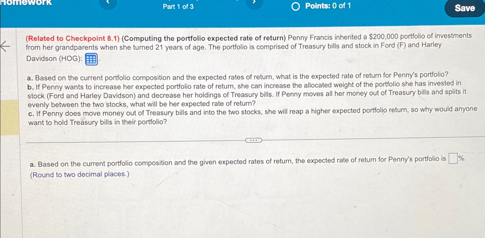 Solved Data table\table[[,\table[[Expected],[Return]],$ | Chegg.com