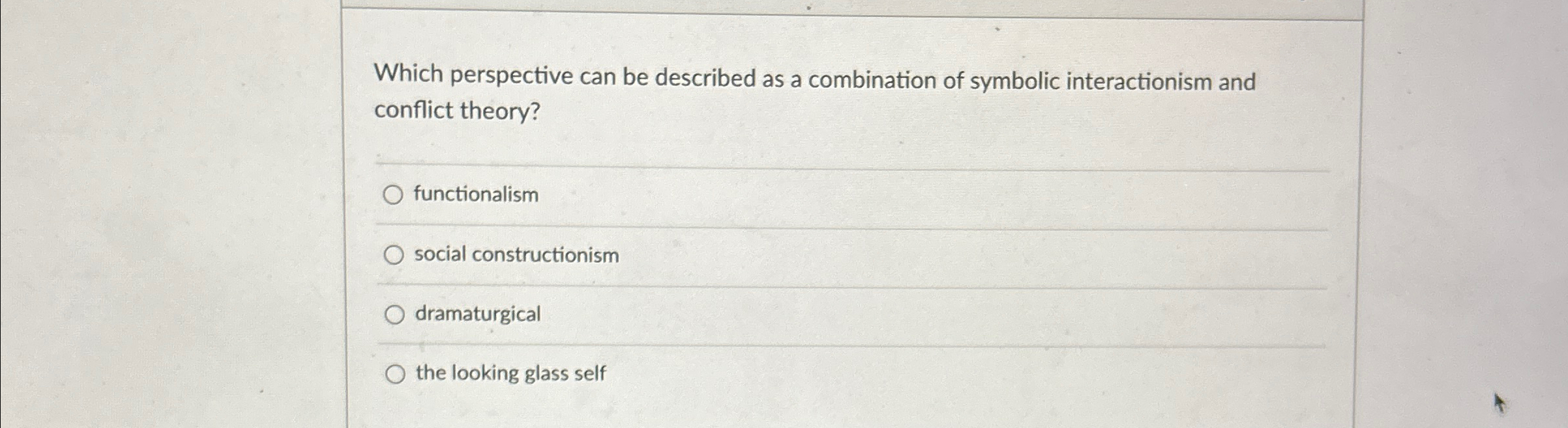 Solved Which perspective can be described as a combination | Chegg.com