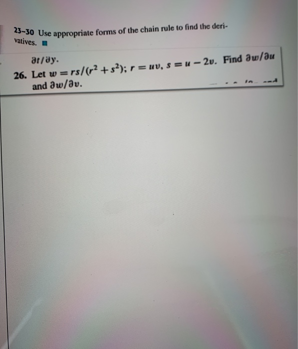 Solved 23-30 Use appropriate forms of the chain rule to find | Chegg.com