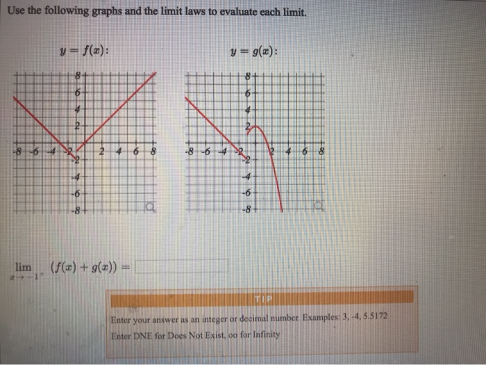 Solved Use the following graphs and the limit laws to | Chegg.com