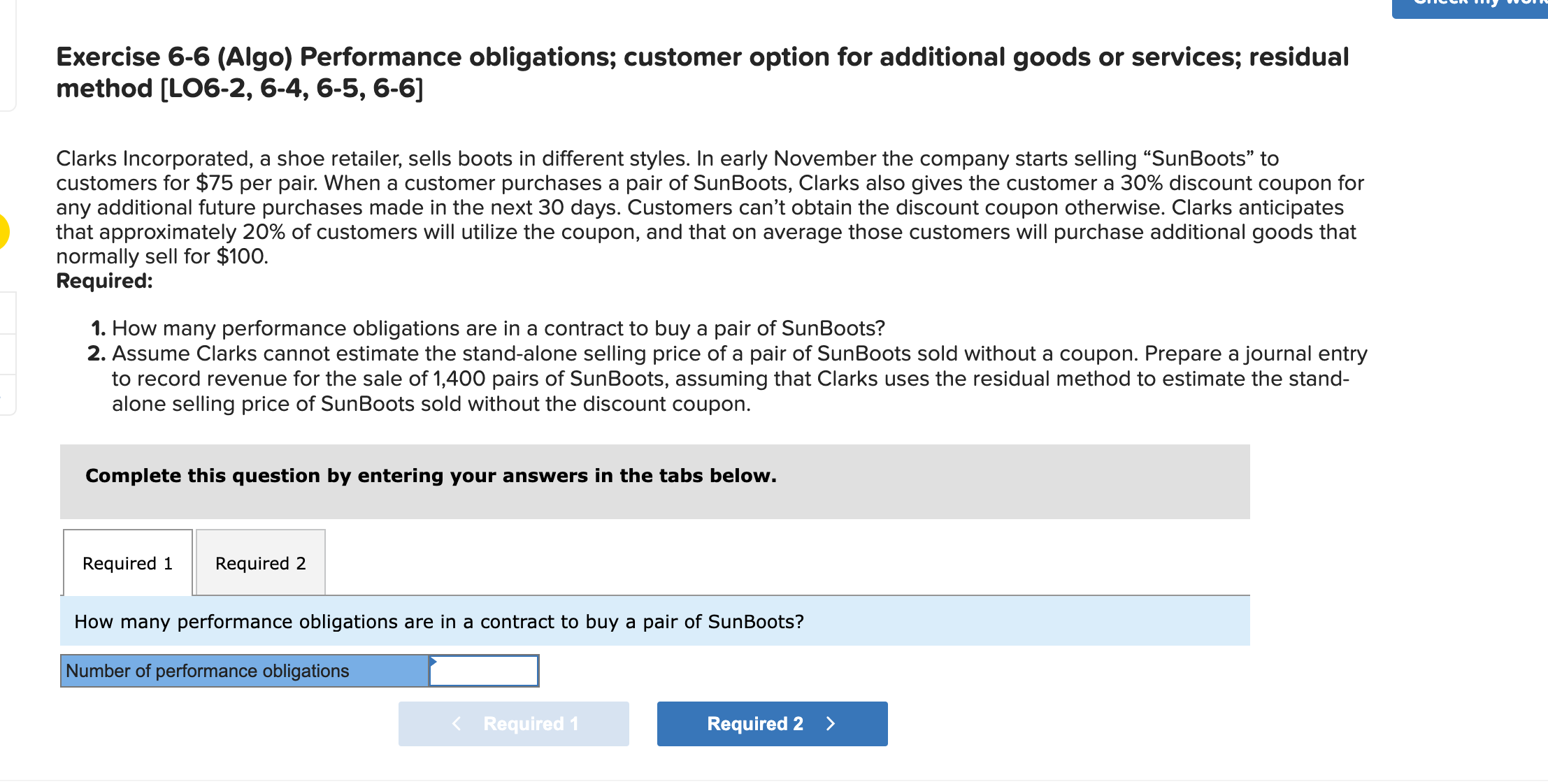Solved Exercise 6-6 (Algo) Performance obligations; | Chegg.com Solved Exercise 6-6 (Algo) Performance obligations; | Chegg.com
