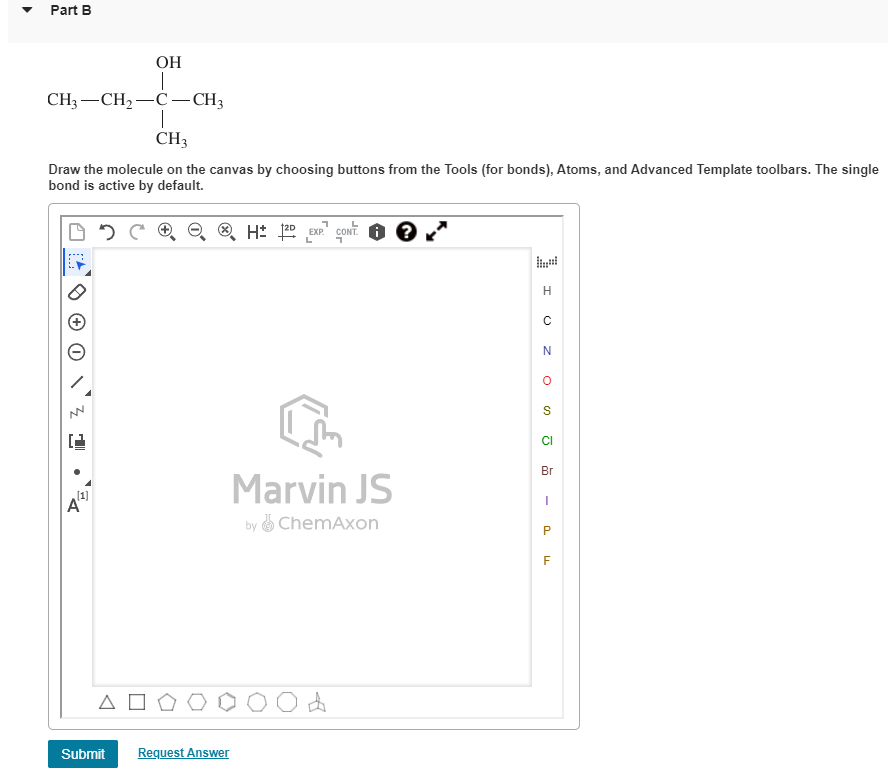 Solved Draw the molecule on the canvas by choosing buttons | Chegg.com