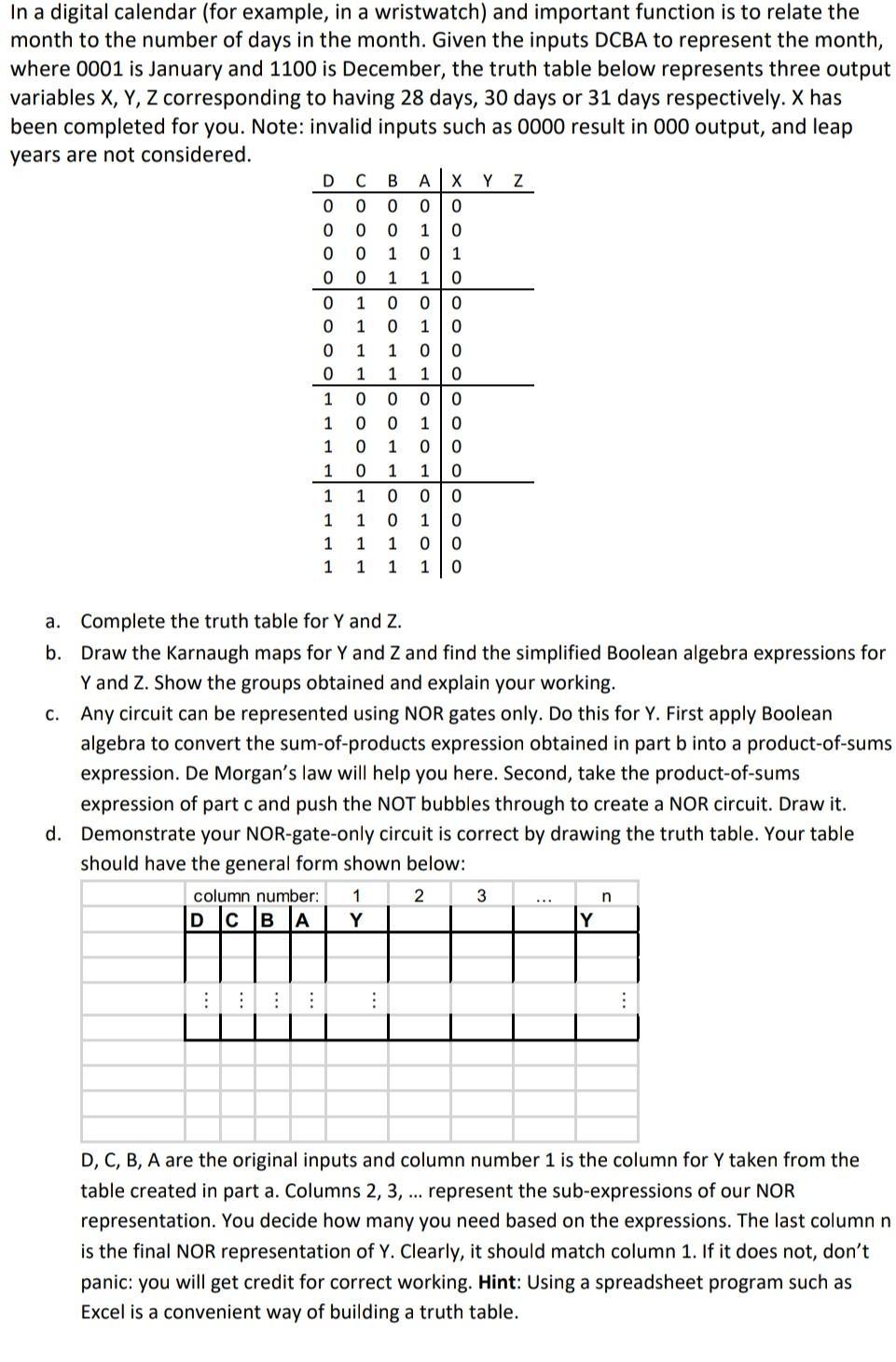 Solved In a digital calendar (for example, in a wristwatch) | Chegg.com