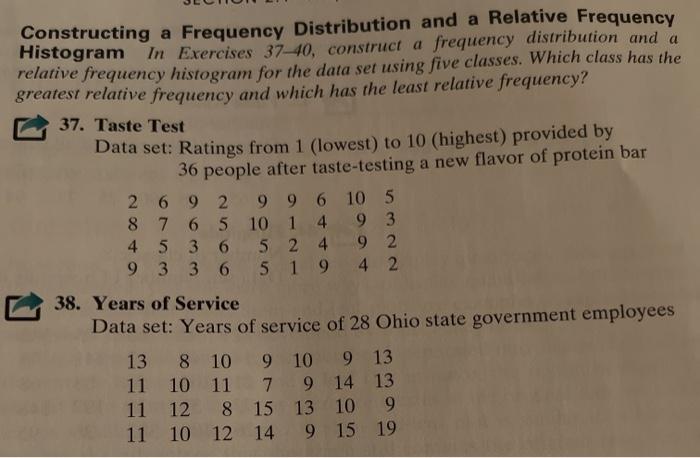 Solved Constructing a Frequency Distribution and a Relative | Chegg.com