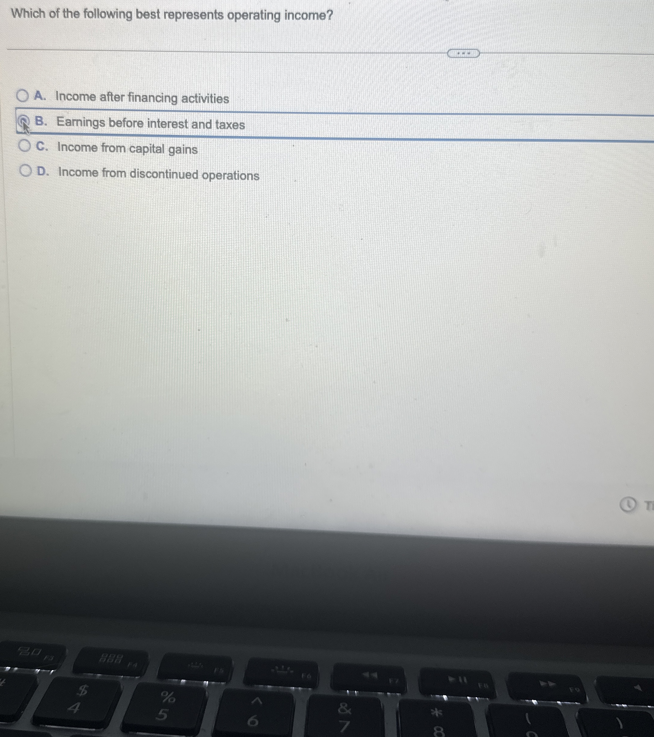 Solved Which of the following best represents operating | Chegg.com