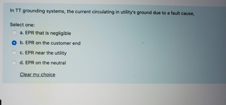 Solved In TT grounding systems, the current circulating in | Chegg.com