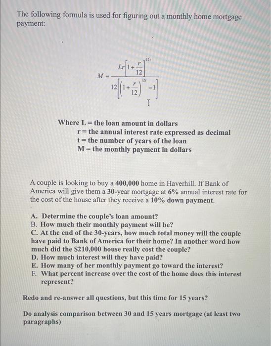 Solved The following formula is used for figuring out a | Chegg.com