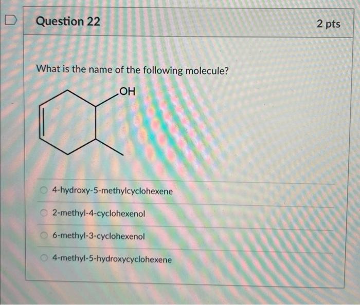 Solved What is the name of the following molecule? | Chegg.com