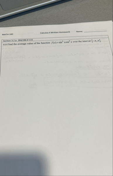 Solved MATH-182Calculus II Written HorneworkName: | Chegg.com