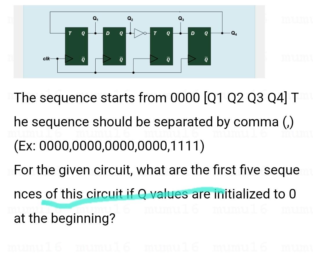 Solved The sequence starts from 0000 [Q1 Q2 Q3 Q4] T he | Chegg.com