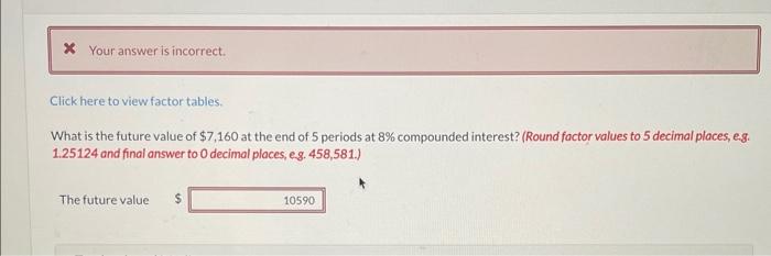 Solved Click here to view factor tables. What is the future | Chegg.com