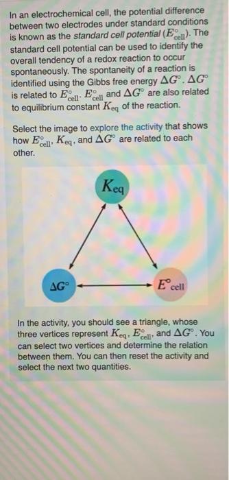 Solved In the activity, click on the cell and Keq quantities | Chegg.com