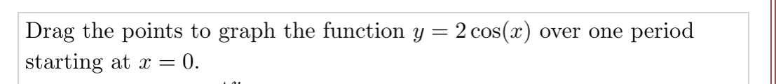 Solved Drag the points to graph the function y=2cos(x) ﻿over | Chegg.com