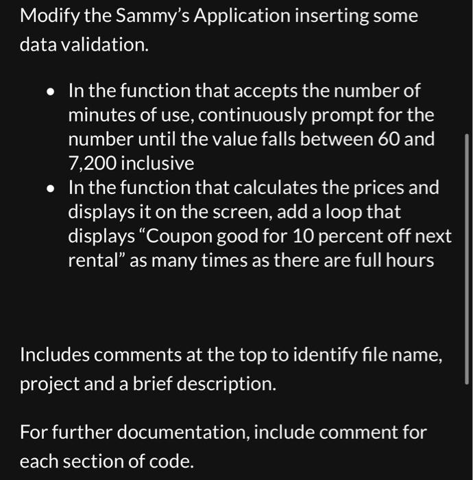 Solved Modify the Sammy's Application inserting some data | Chegg.com