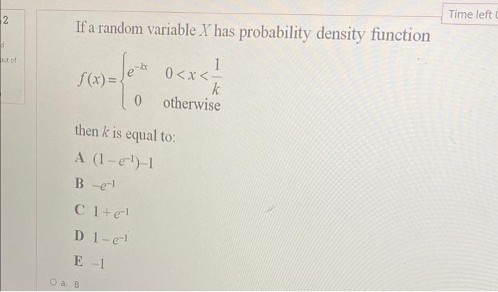 Solved If a random variable X has probability density | Chegg.com