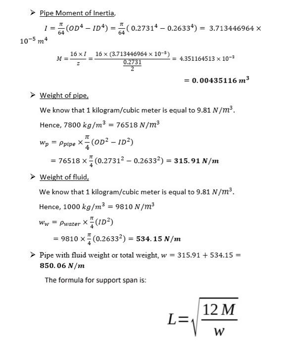 Solved Pipe Moment of Inertia, | Chegg.com