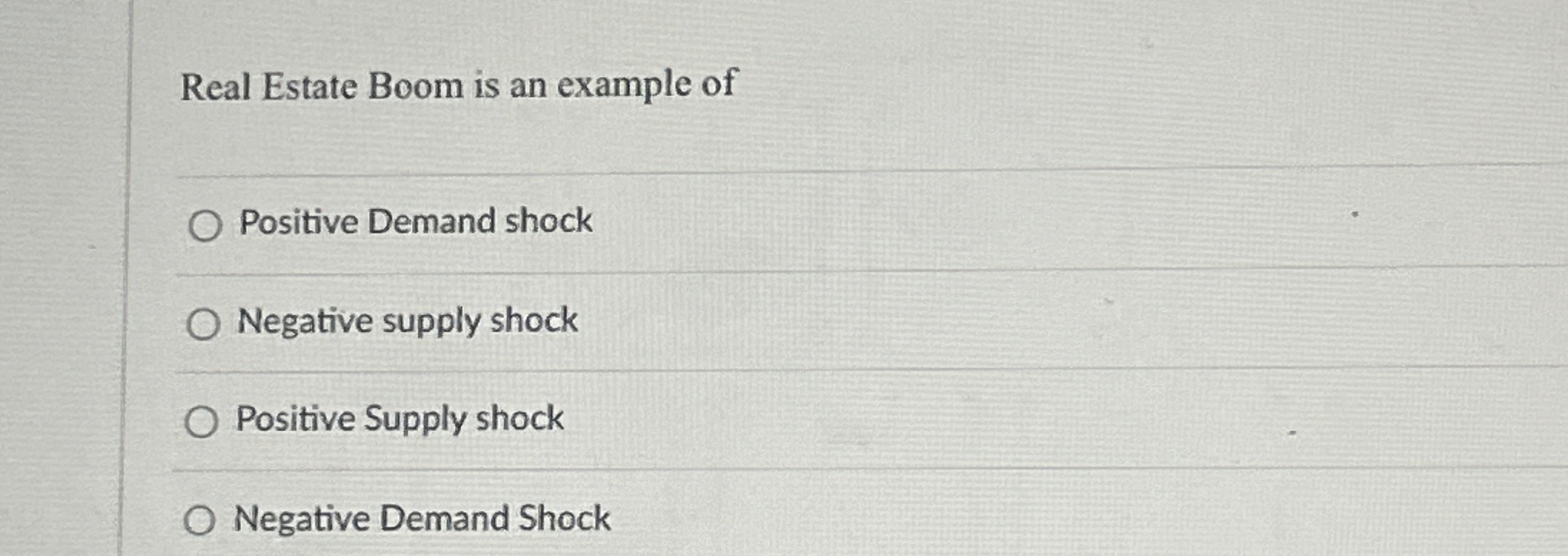 Solved Real Estate Boom is an example ofPositive Demand | Chegg.com