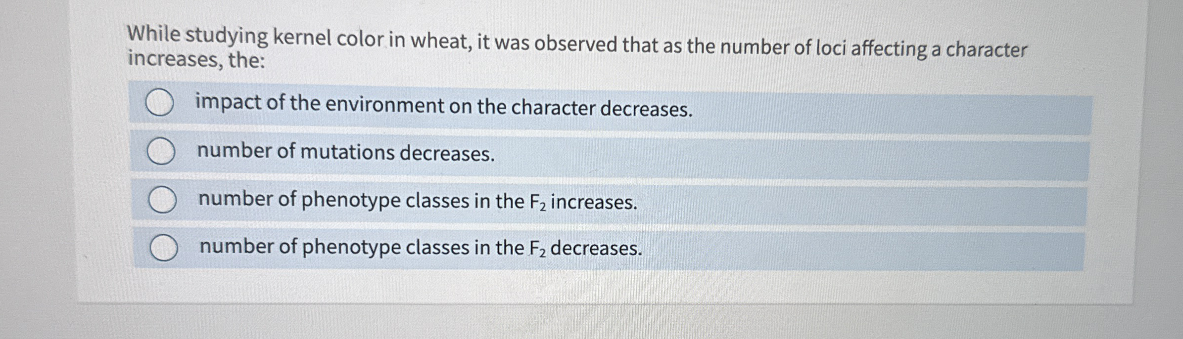 Solved While studying kernel color in wheat, it was observed | Chegg.com