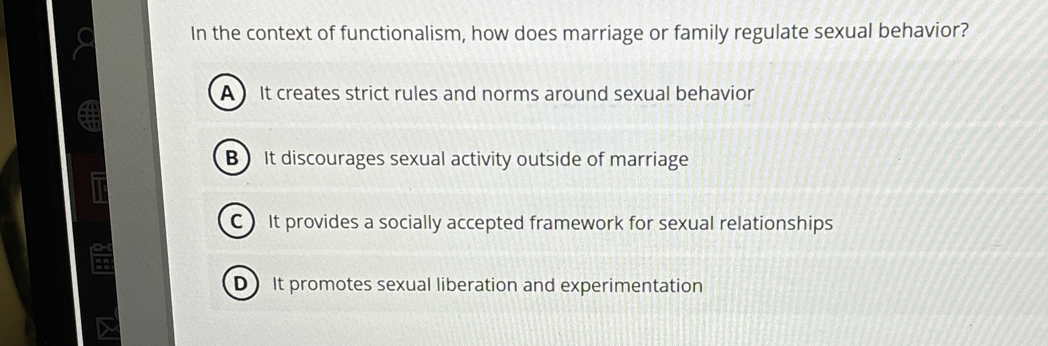 Solved In the context of functionalism, how does marriage or | Chegg.com
