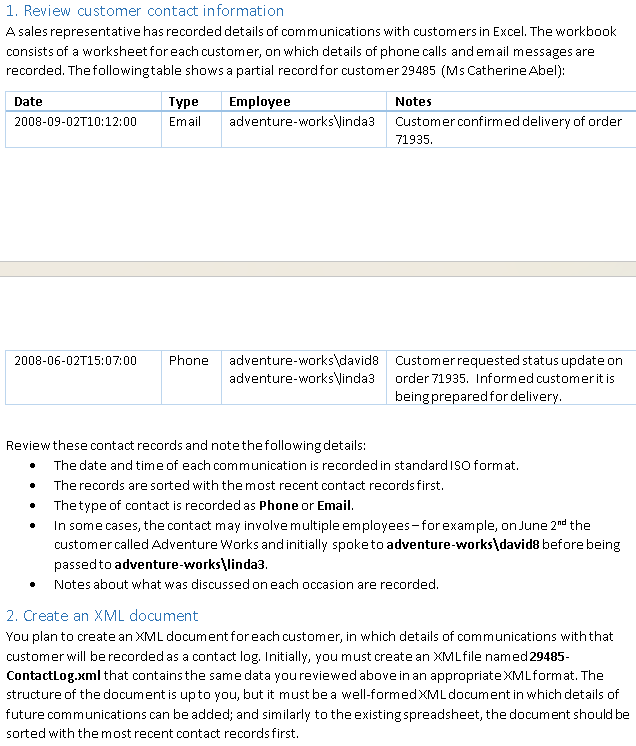 Solved Create an XML Contact Log Document | Chegg.com