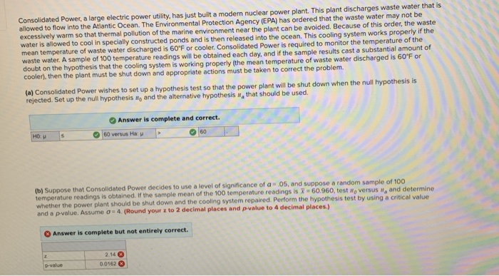 Solved (b) Suppose that consolidated Power decides to use a | Chegg.com