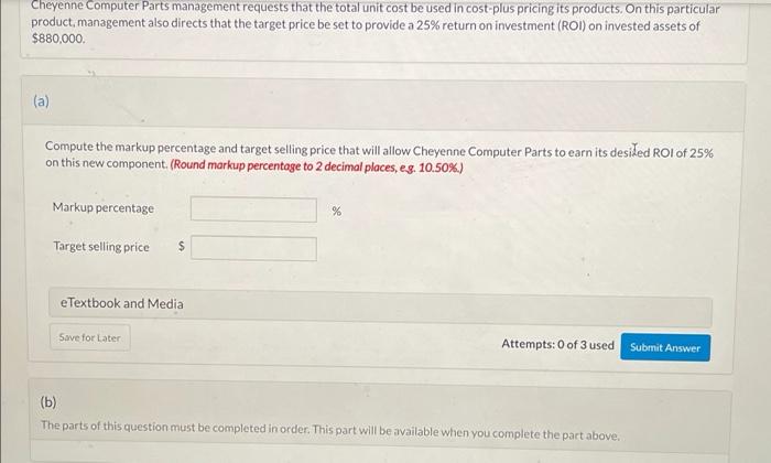 Solved Cheyenne Computer Parts Inc. is in the process of | Chegg.com