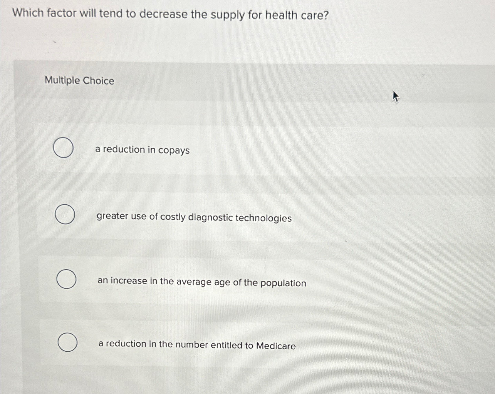 Solved Which factor will tend to decrease the supply for | Chegg.com